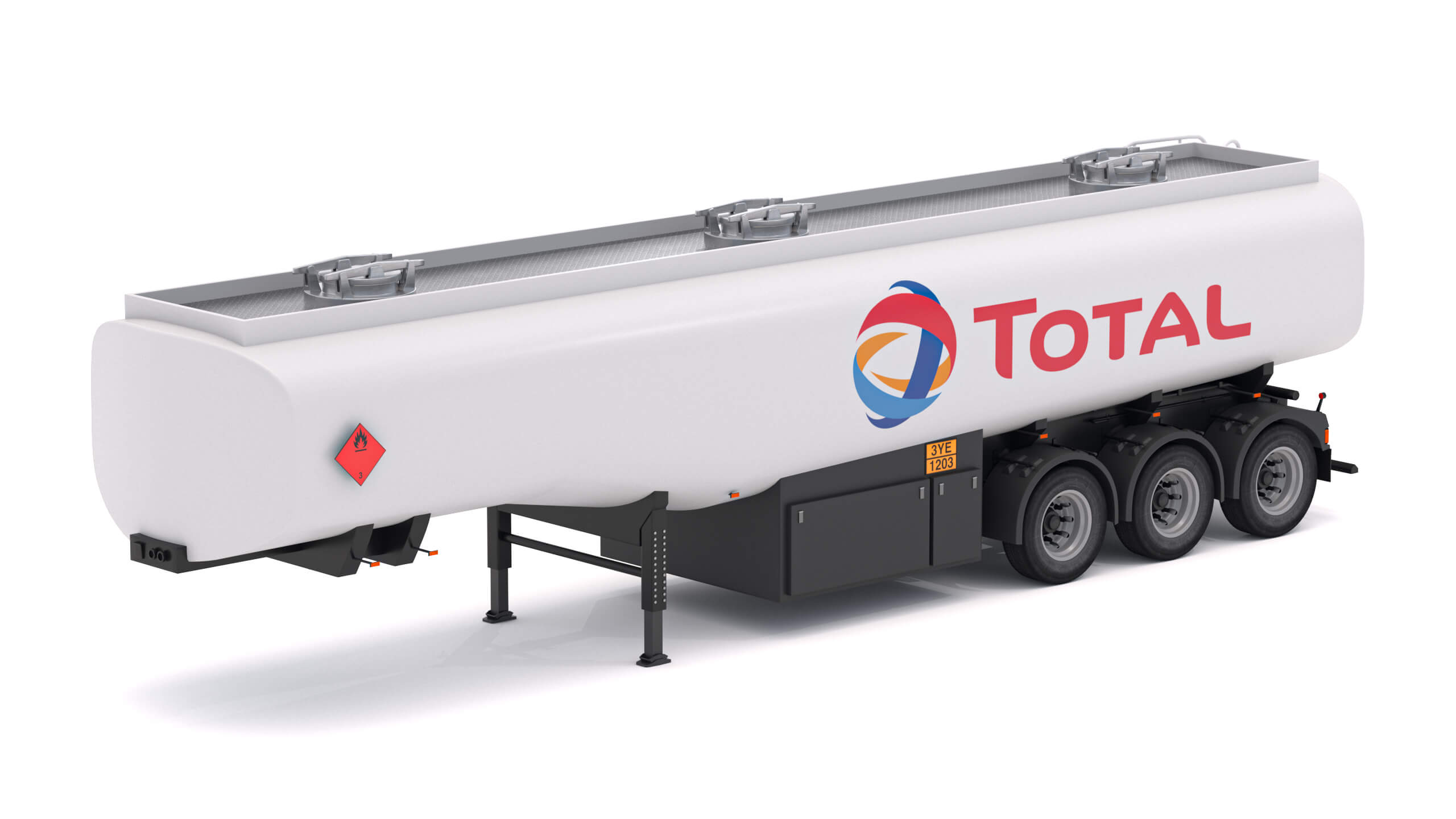 Total Fuel Semi Tank Trailer - 3D Model by ALPHA3DST