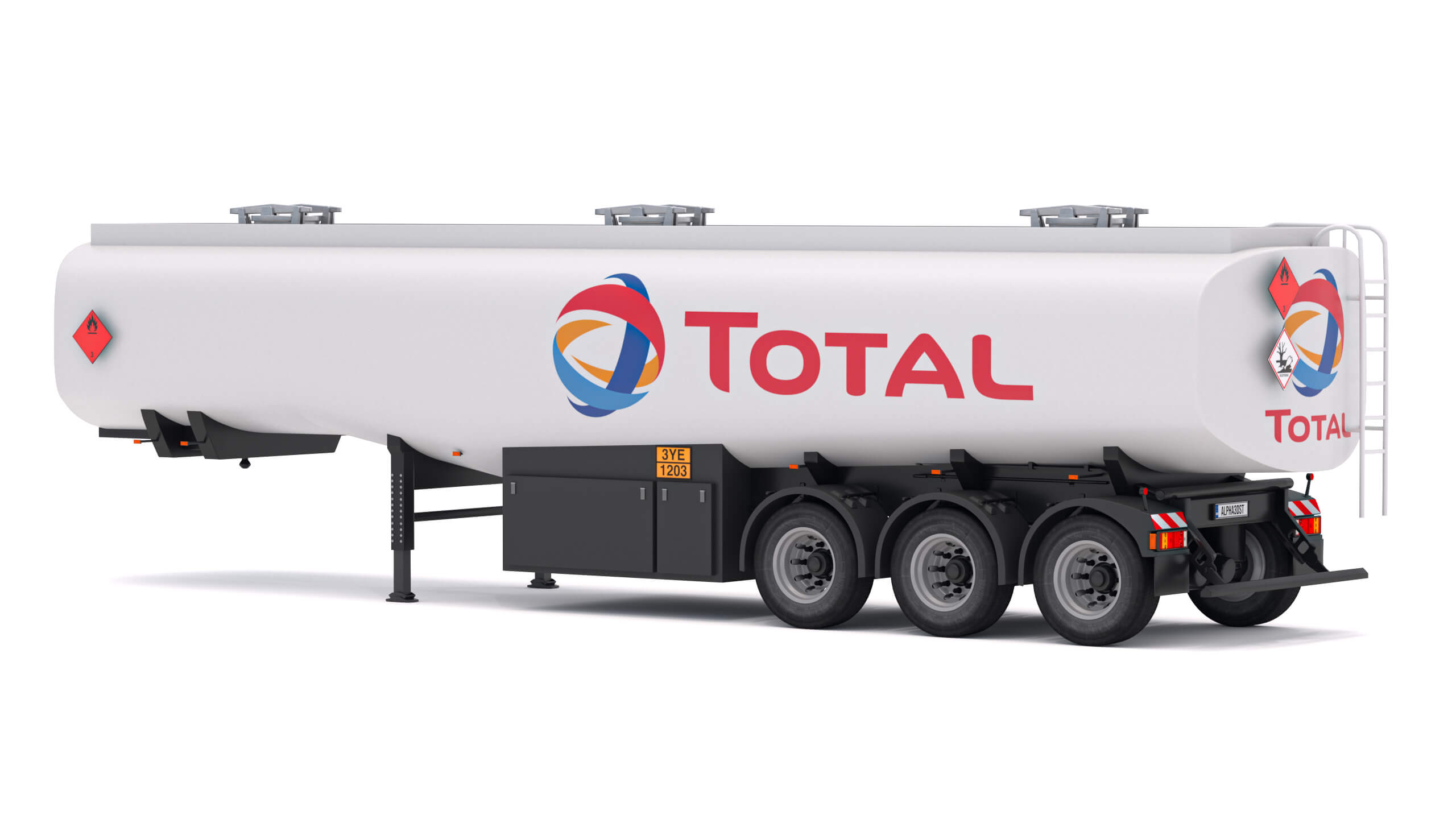Total Fuel Semi Tank Trailer - 3D Model by ALPHA3DST