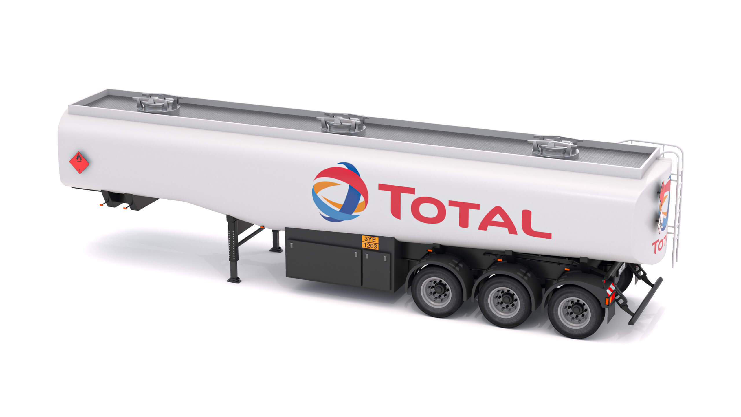 Total Fuel Semi Tank Trailer - 3D Model by ALPHA3DST
