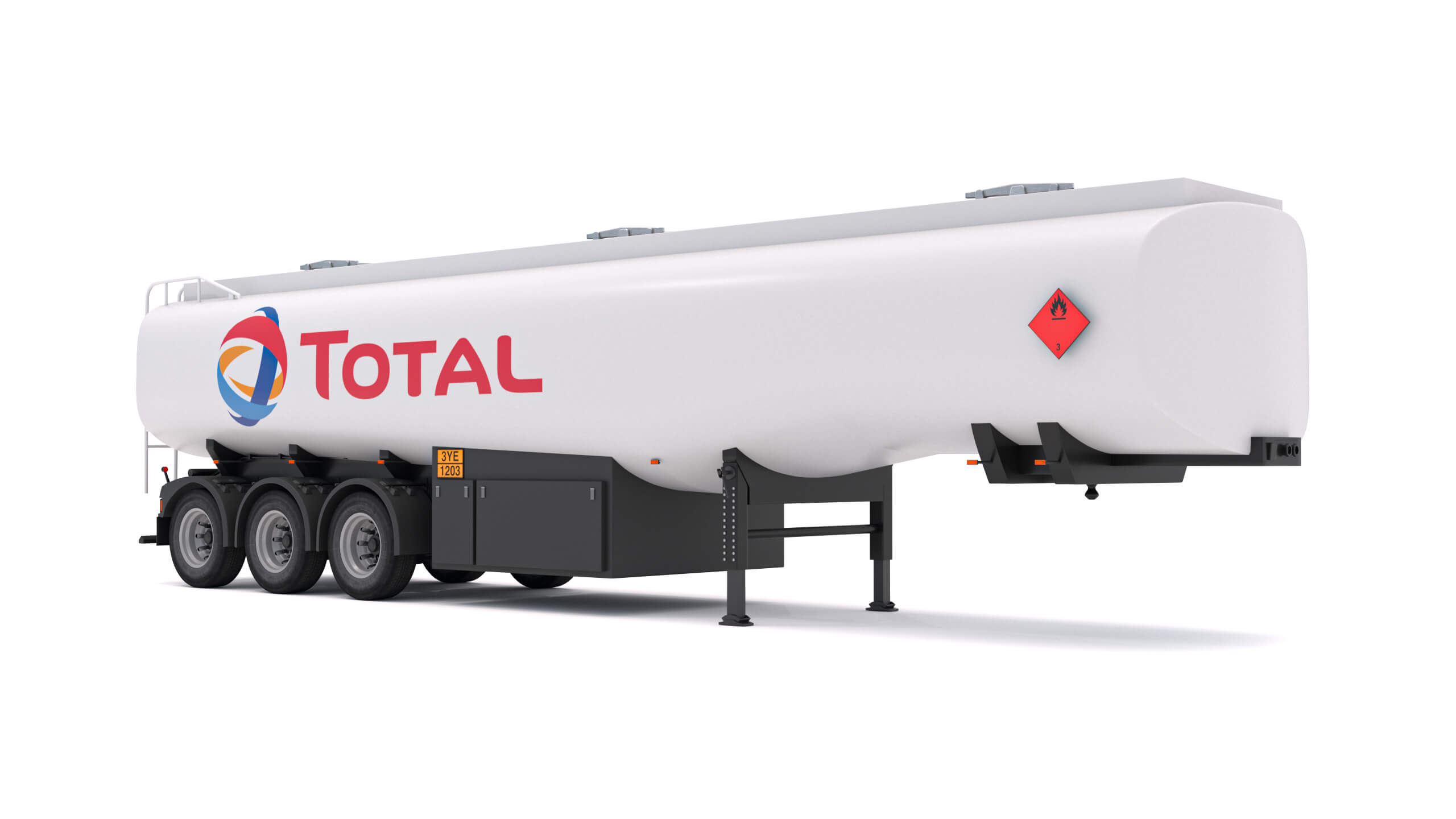 Total Fuel Semi Tank Trailer - 3D Model by ALPHA3DST