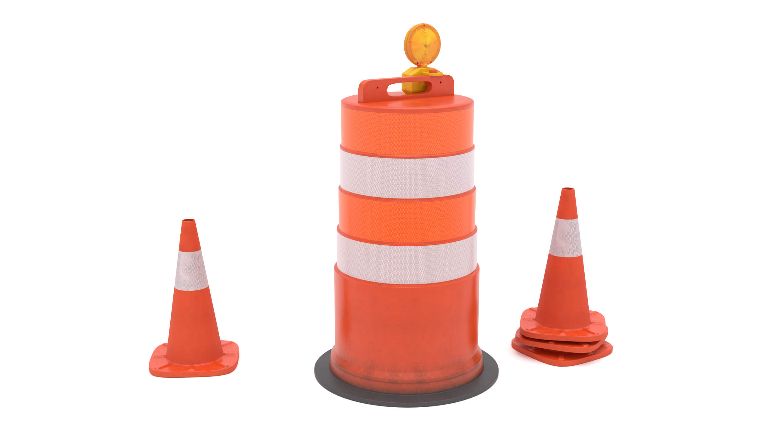 Traffic Barrel Barricade and Cone - 3D Model by ALPHA3DST