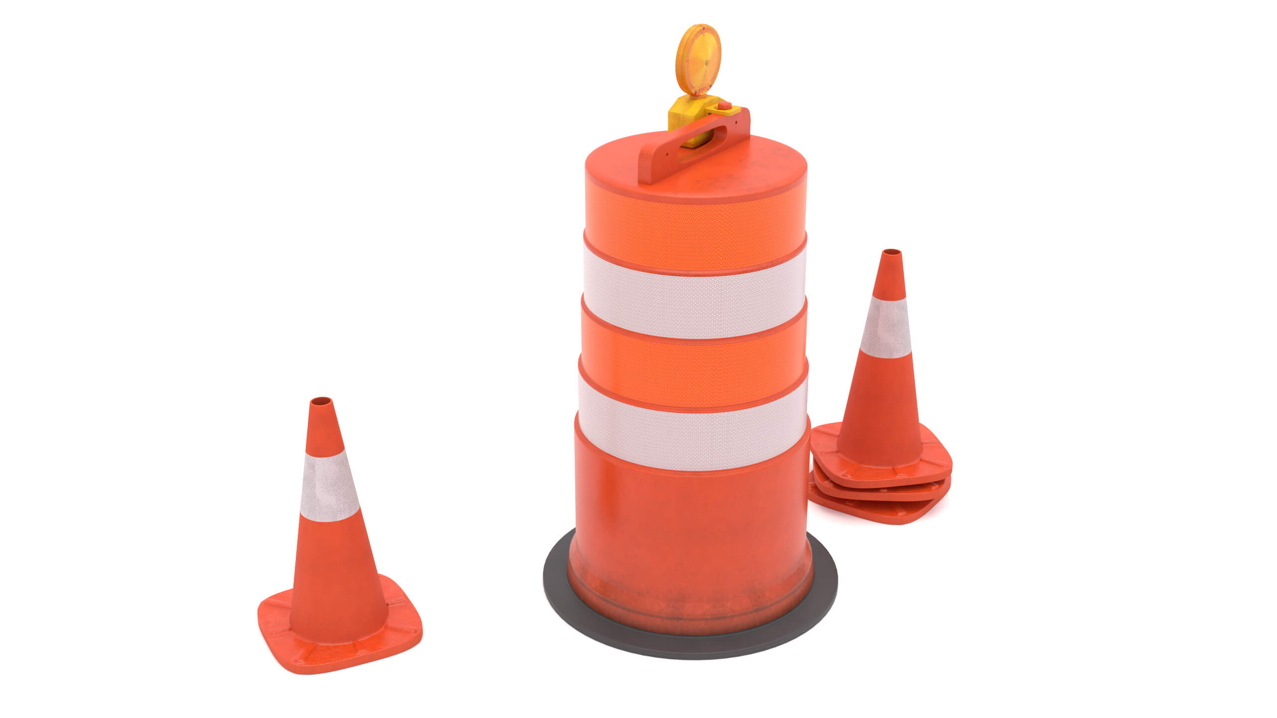 Traffic Barrel Barricade and Cone - 3D Model by ALPHA3DST