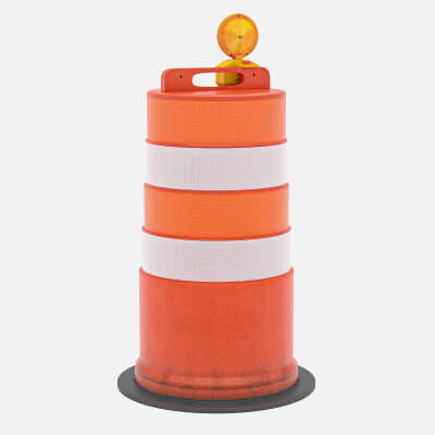 Traffic Barrel Barricade - 3D Model by ALPHA3DST