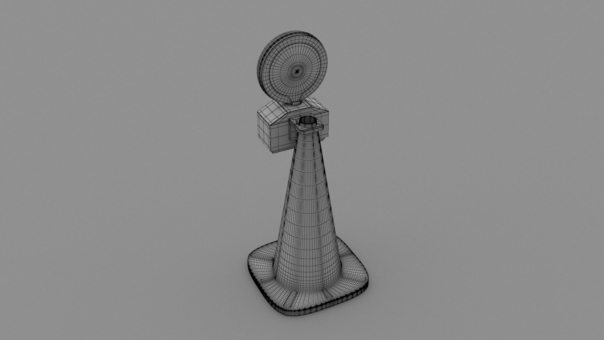 Traffic Cone With Safety Amber Warning Light - 3D Model by ALPHA3DST