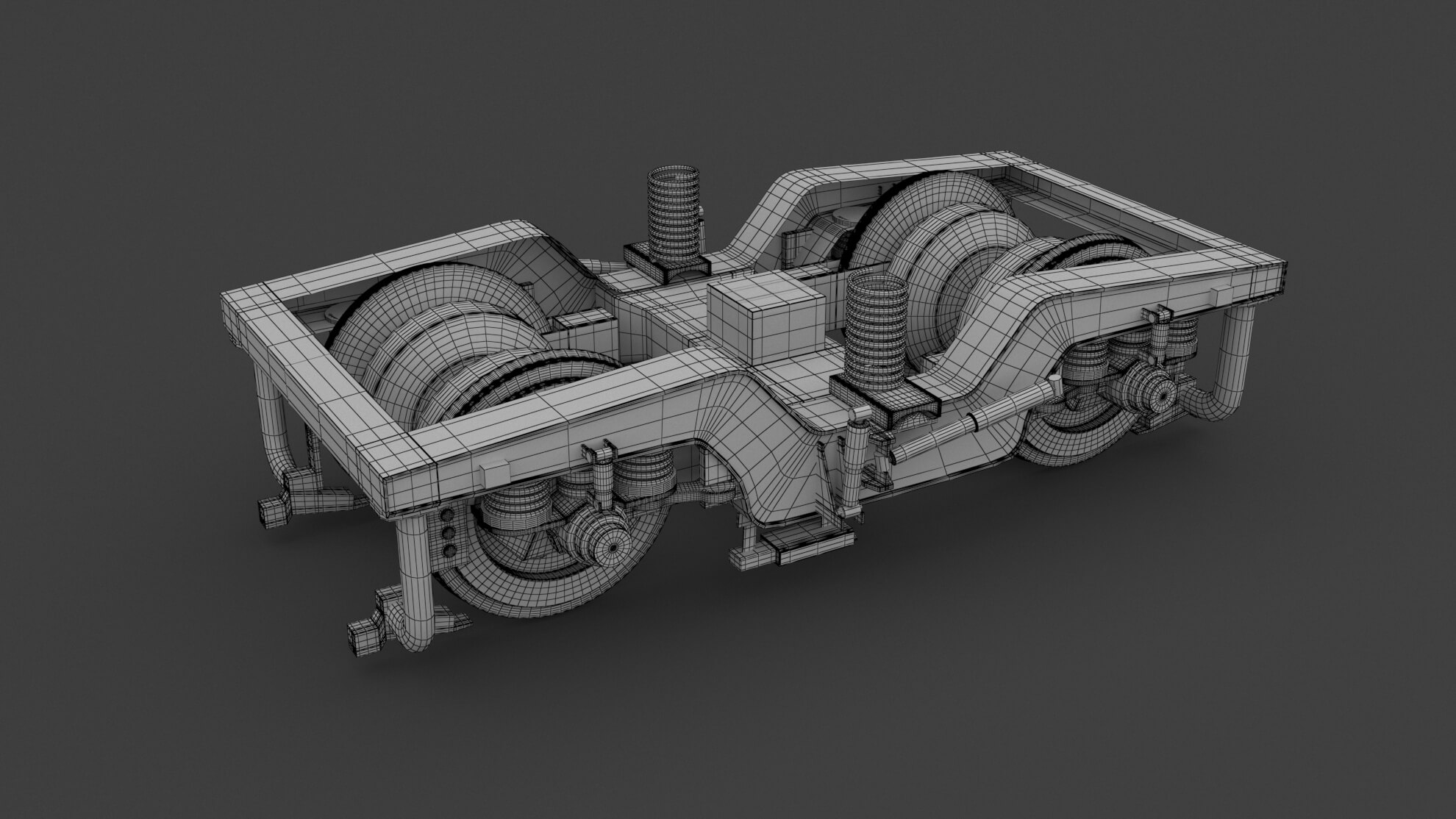 Train Wheel Bogie - 3D Model by ALPHA3DST