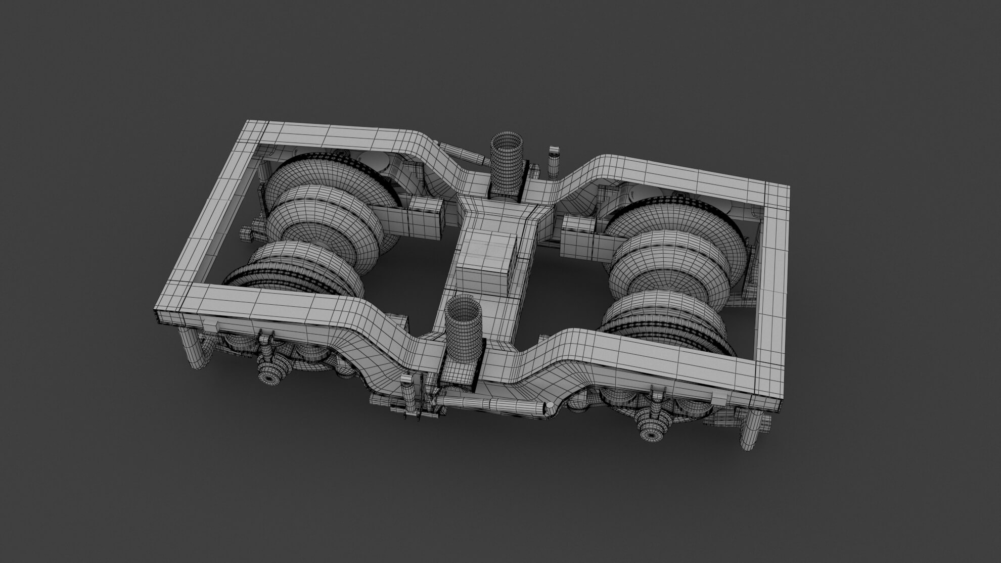Train Wheel Bogie - 3D Model by ALPHA3DST