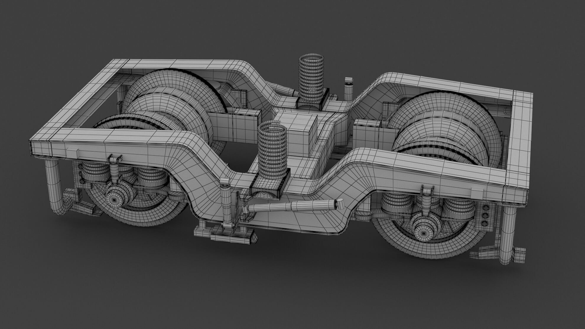 Train Wheel Bogie - 3D Model by ALPHA3DST