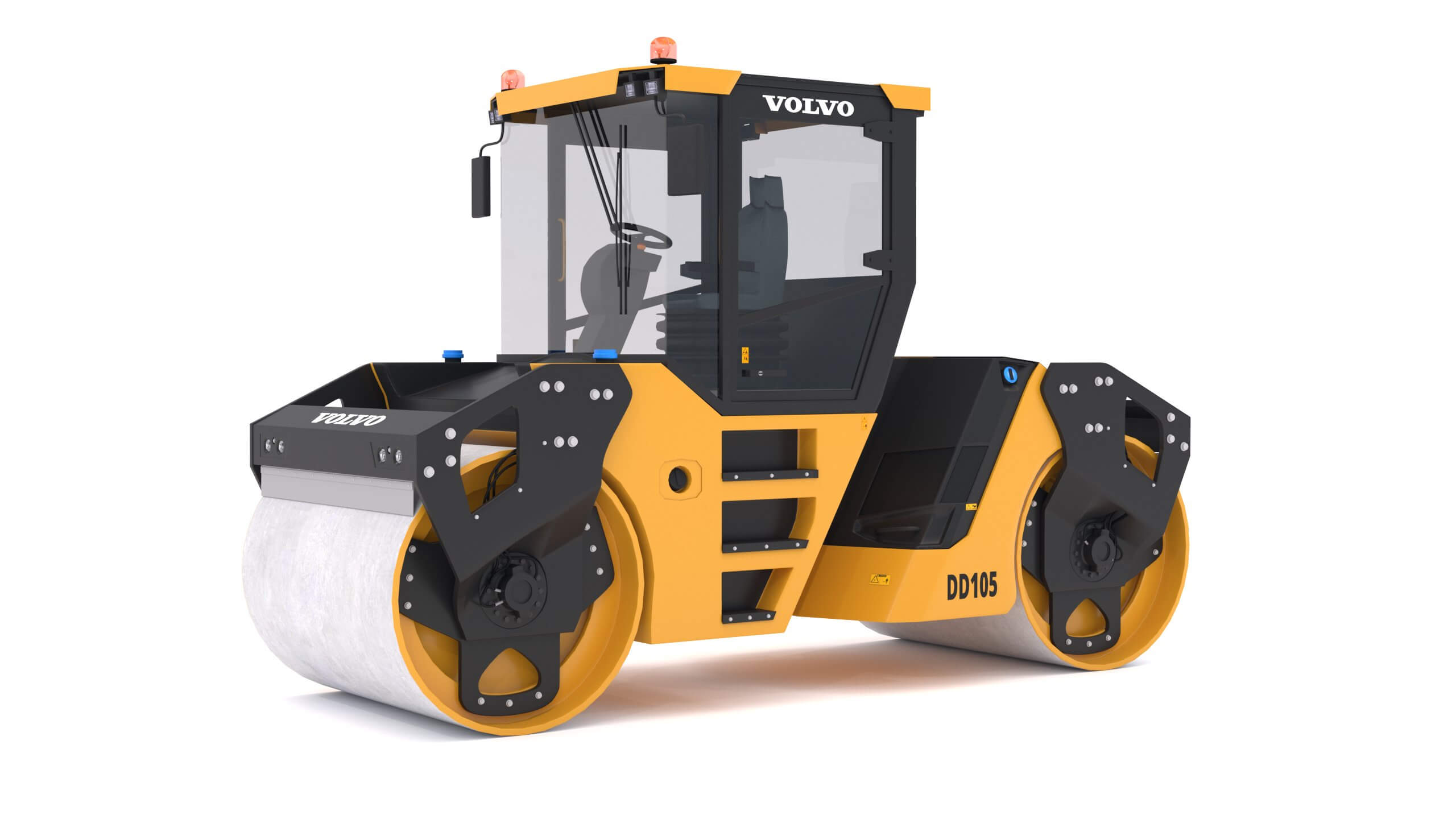 Volvo DD105 Articulated Tandem Road Roller - 3D Model by ALPHA3DST