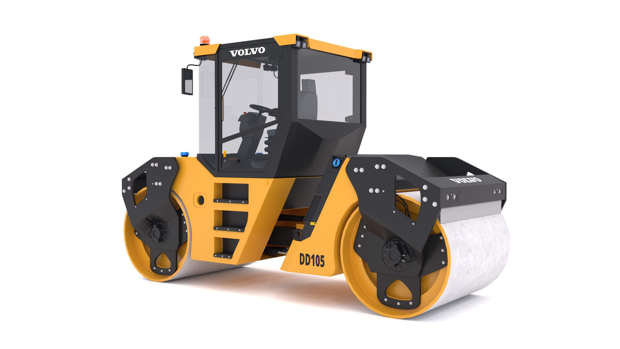 Volvo DD105 Articulated Tandem Road Roller - 3D Model by ALPHA3DST