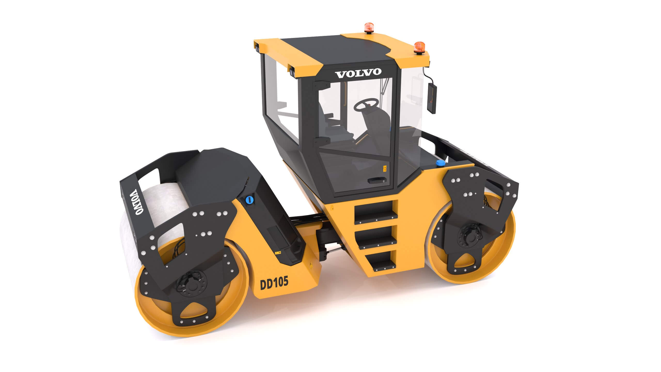 Volvo DD105 Articulated Tandem Road Roller - 3D Model by ALPHA3DST