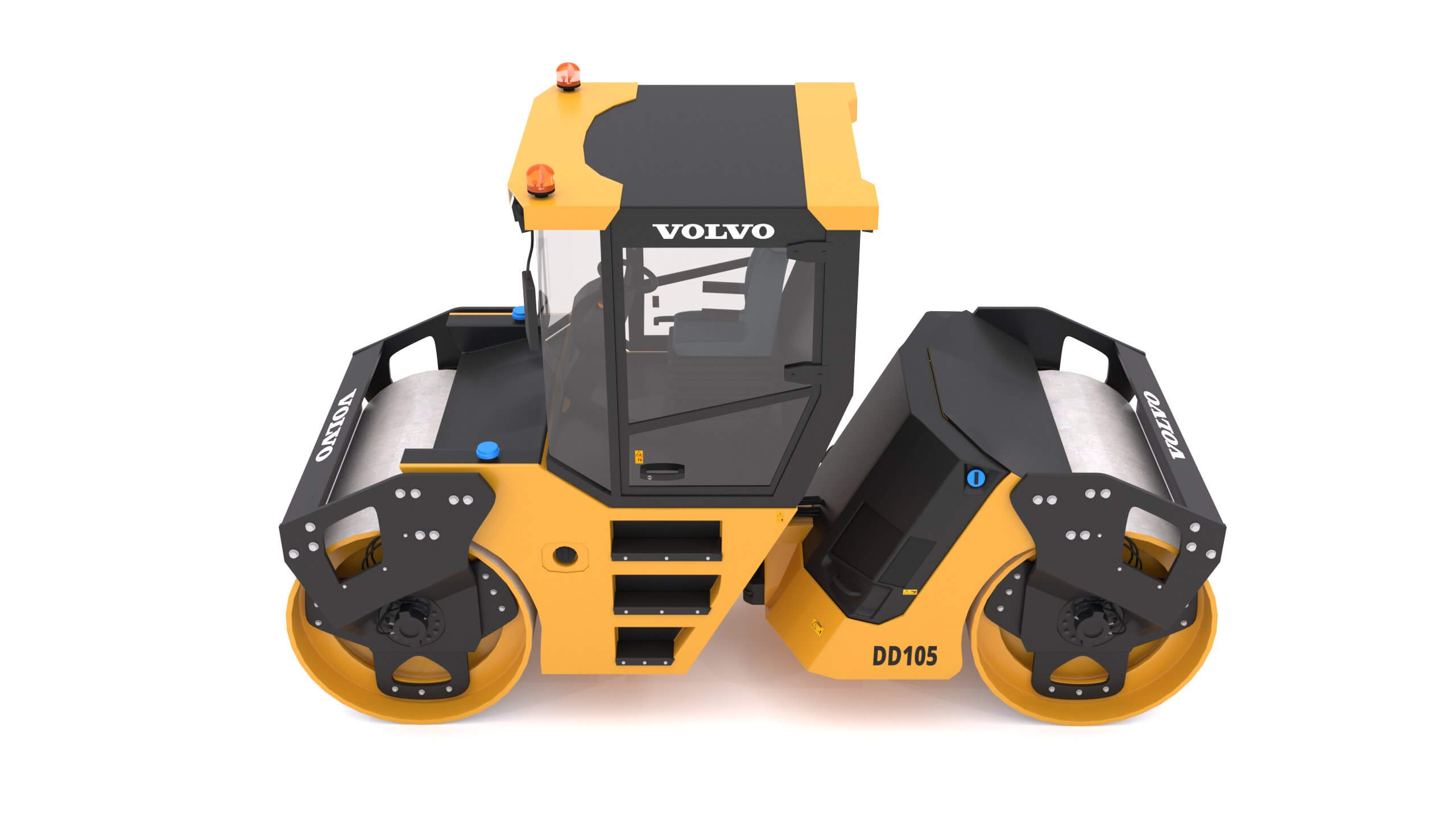 Volvo DD105 Articulated Tandem Road Roller - 3D Model by ALPHA3DST