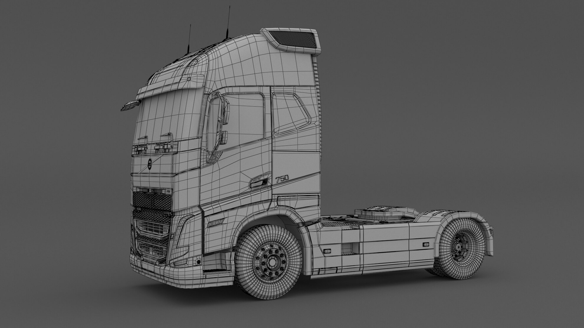 Volvo FH16 2021 and Lowboy Trailer With Airplane - 3D Model by ALPHA3DST