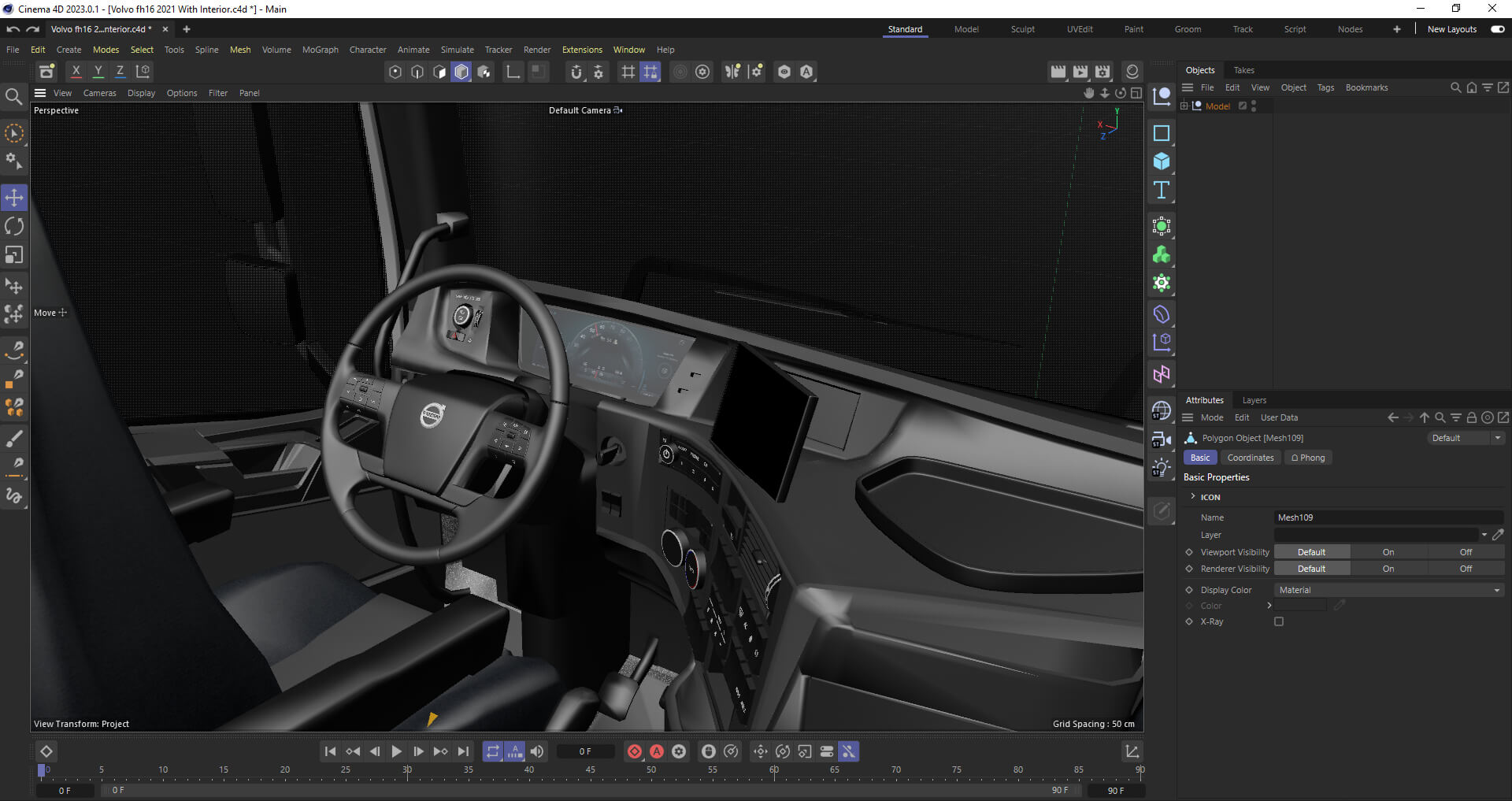 Volvo FH16 2021 and Lowboy Trailer With Ec300E Excavator - 3D Model by ALPHA3DST