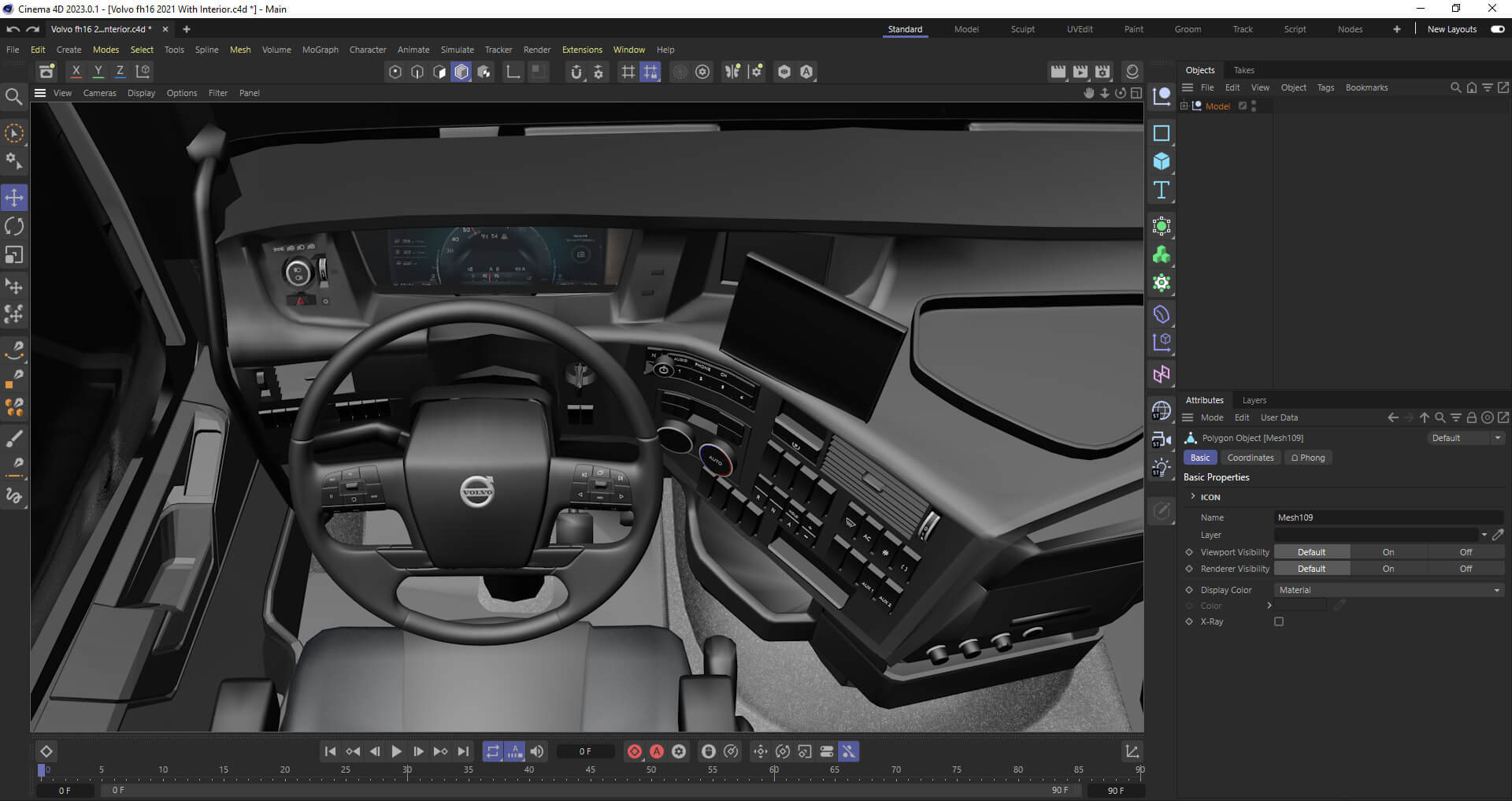 Volvo FH16 2021 and Lowboy Trailer With Volvo DD105 Roller - 3D Model by ALPHA3DST