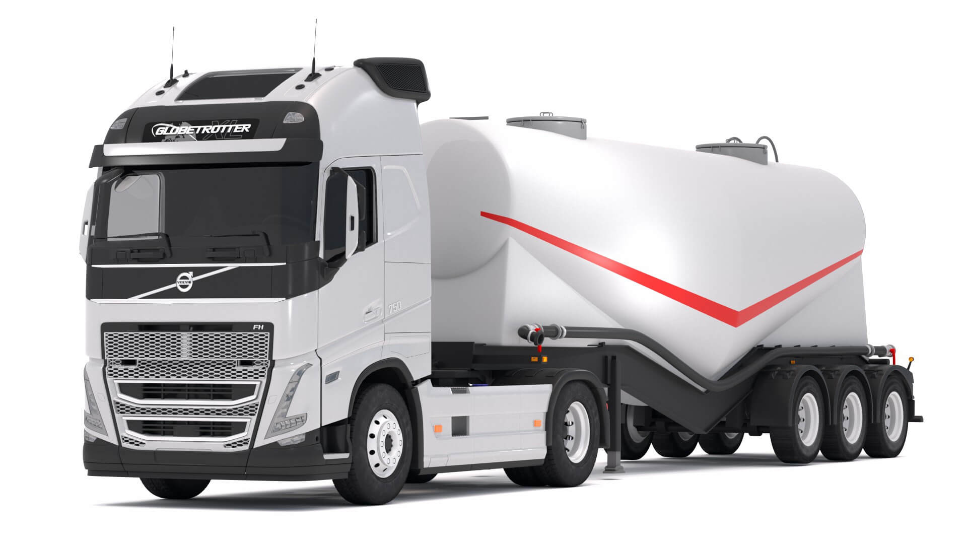 Volvo FH16 2021 With Cement Trailer - 3D Model by ALPHA3DST