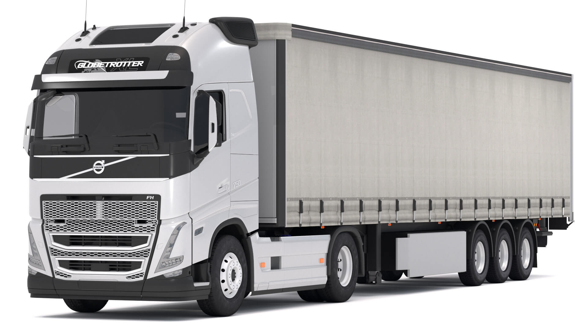 Volvo FH16 With Industrial Trailer - 3D Model by ALPHA3DST