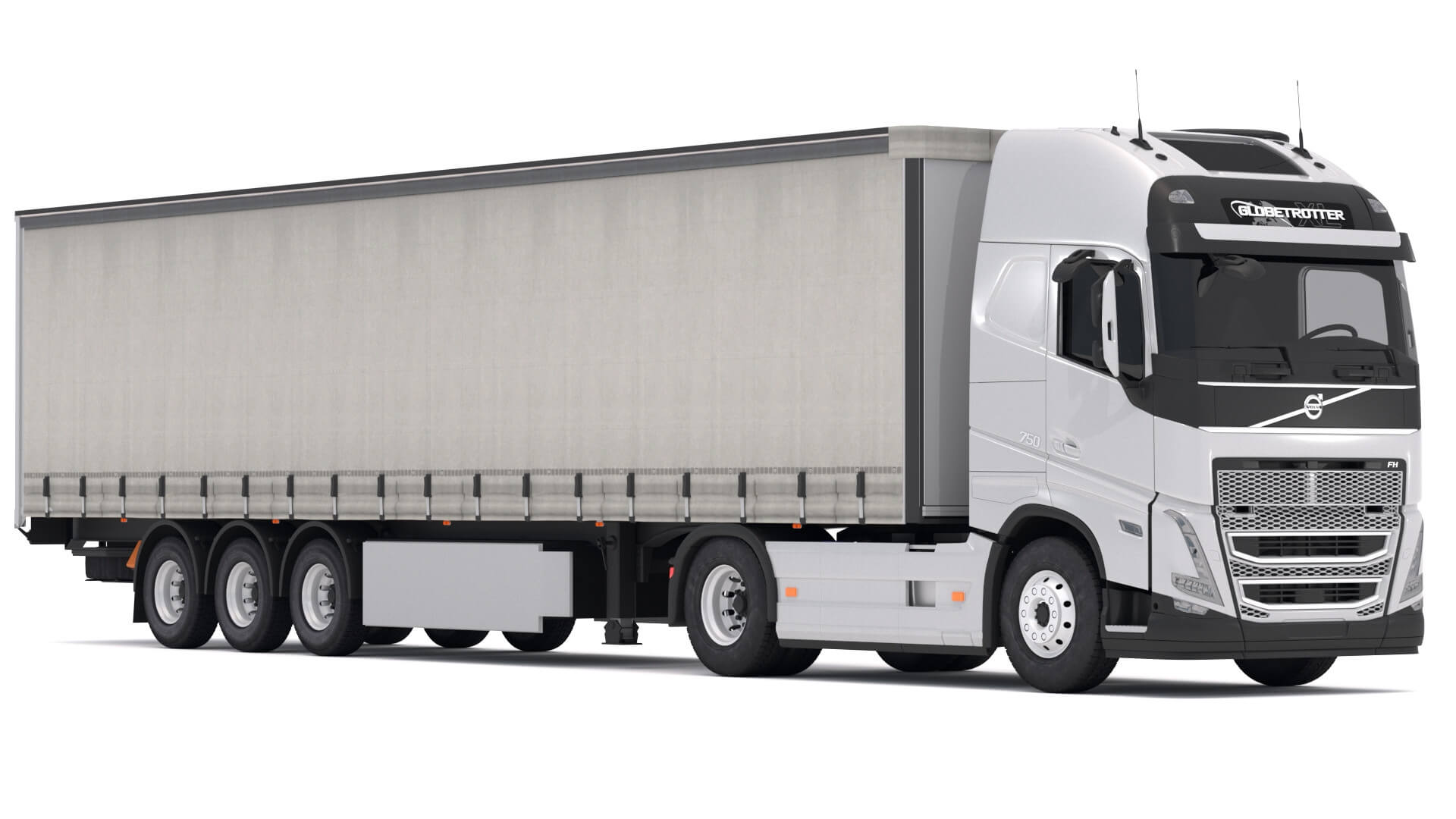 Volvo FH16 With Industrial Trailer - 3D Model by ALPHA3DST