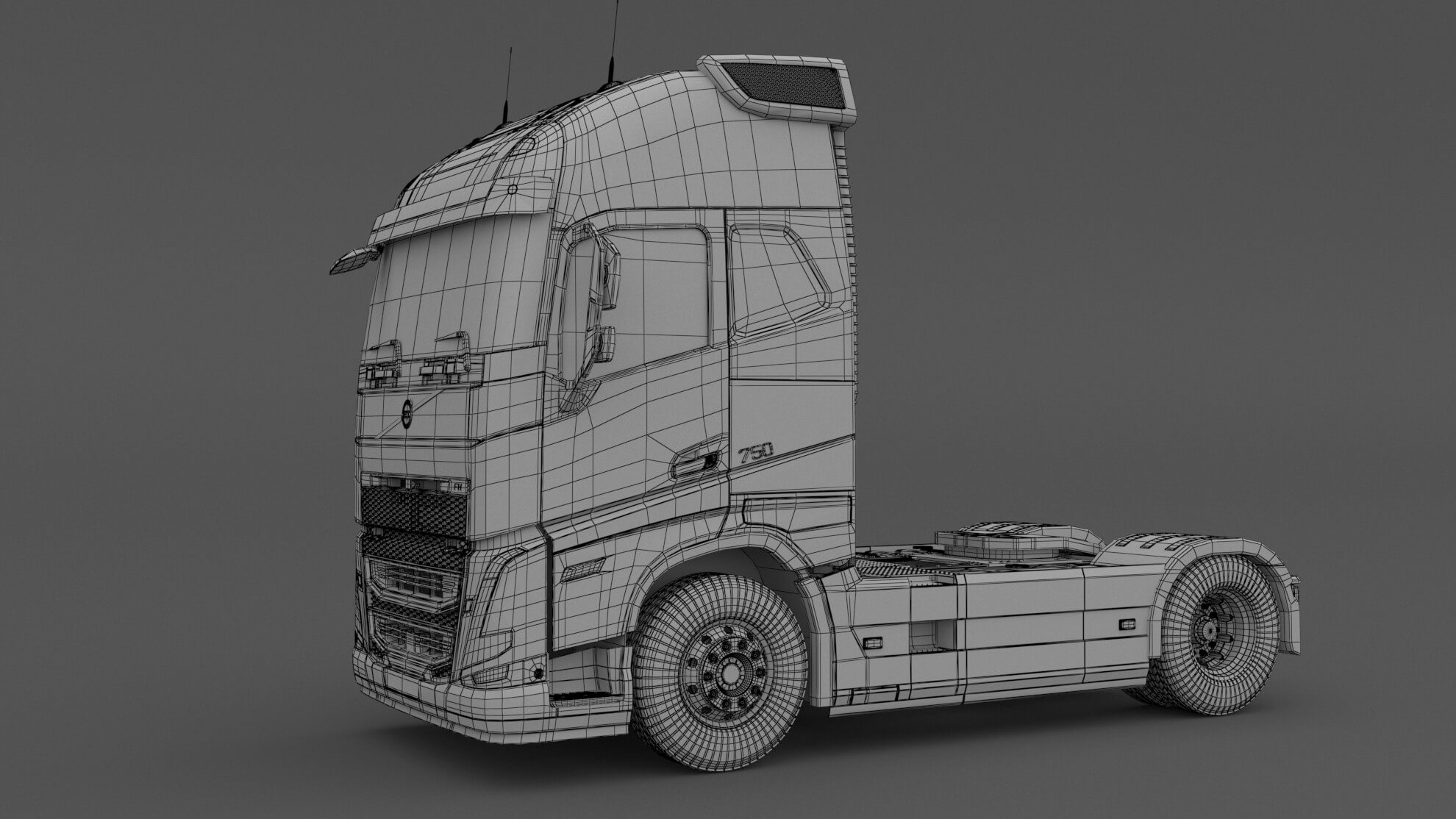 Volvo FH16 With Tractor Trailer - 3D Model by ALPHA3DST