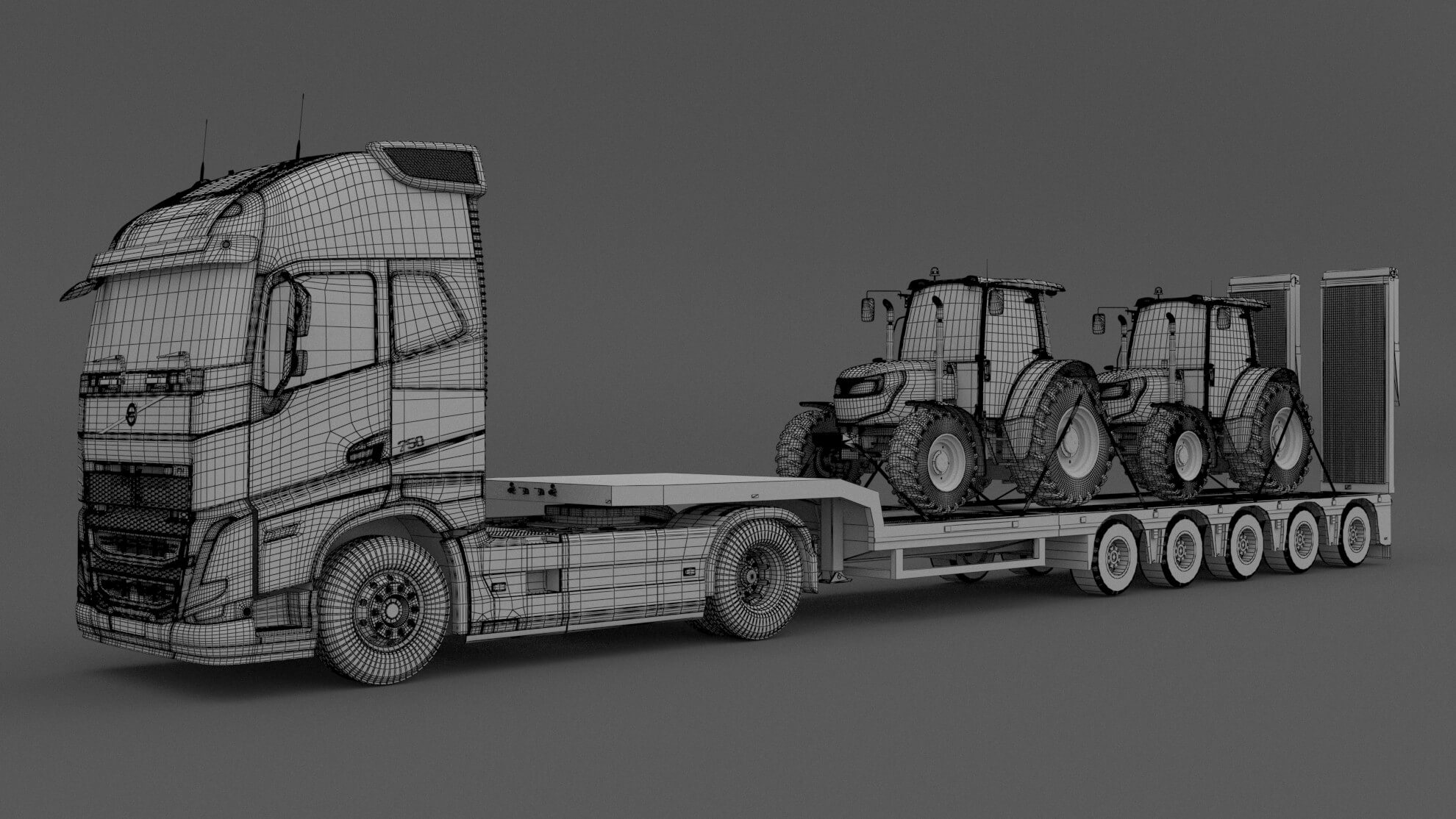 Volvo FH16 With Tractor Trailer - 3D Model by ALPHA3DST