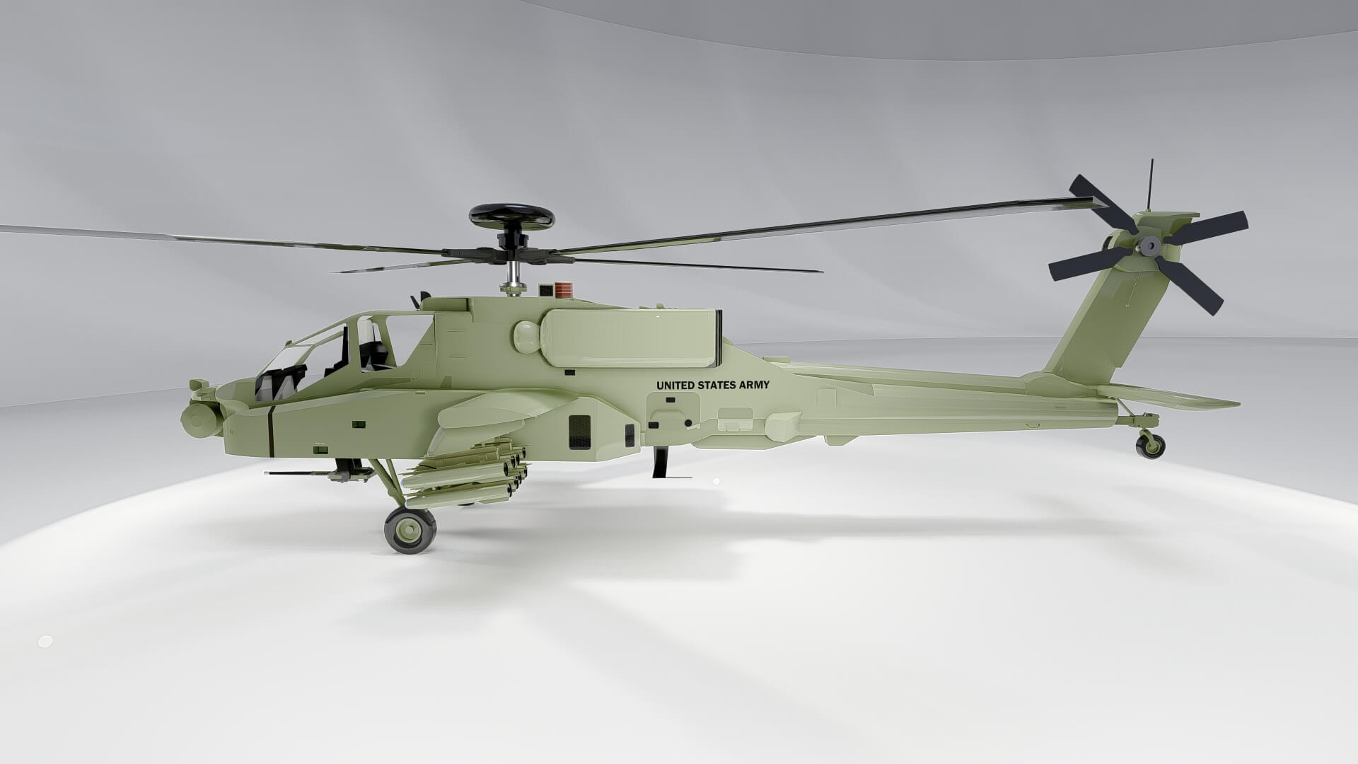 AH-64D Apache Longbow 3D Model by AlphaGroup