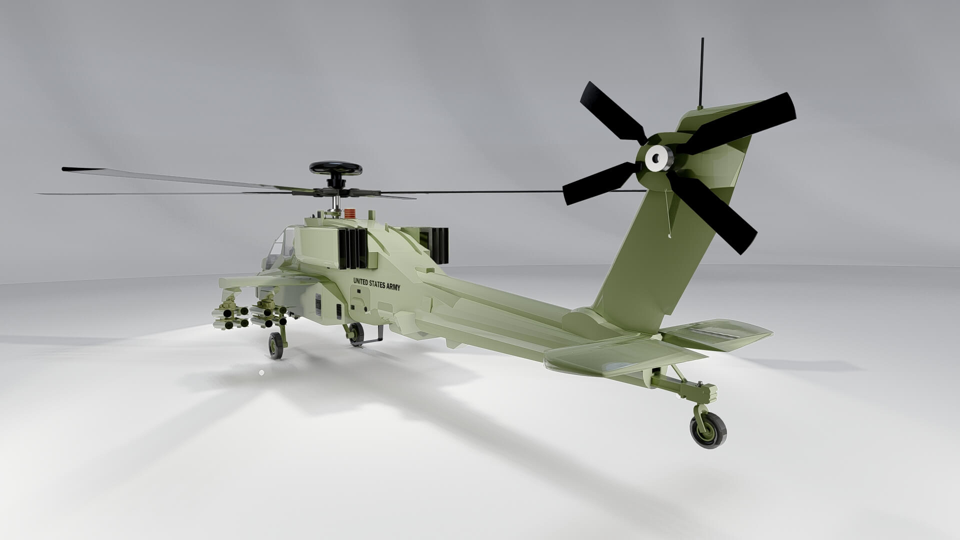 AH-64D Apache Longbow 3D Model by AlphaGroup