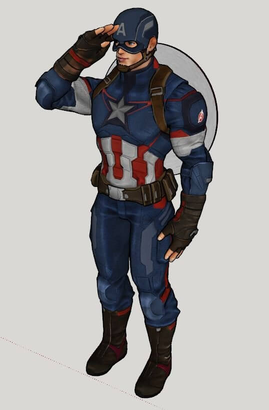 Captain America - 3D Model by AlphaGroup