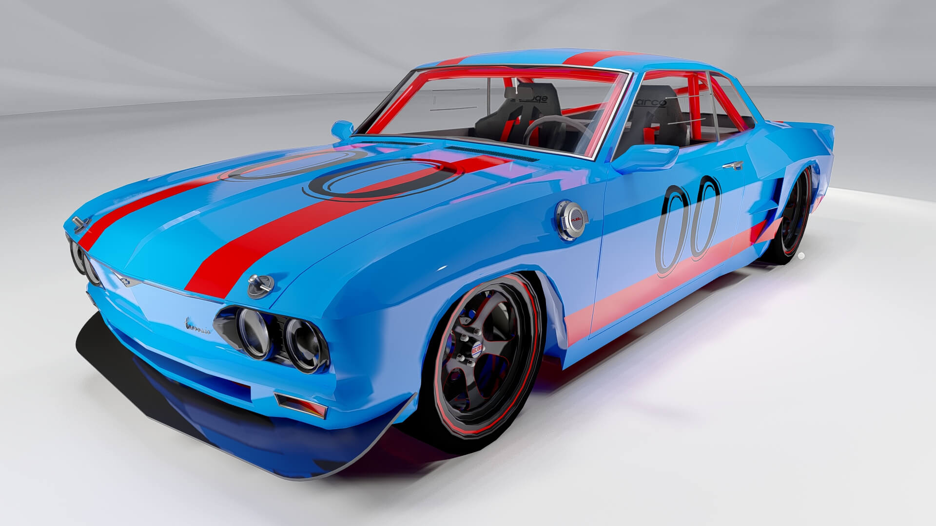 Chevrolet Corvair 1966 Tuned - 3D Model by AlphaGroup
