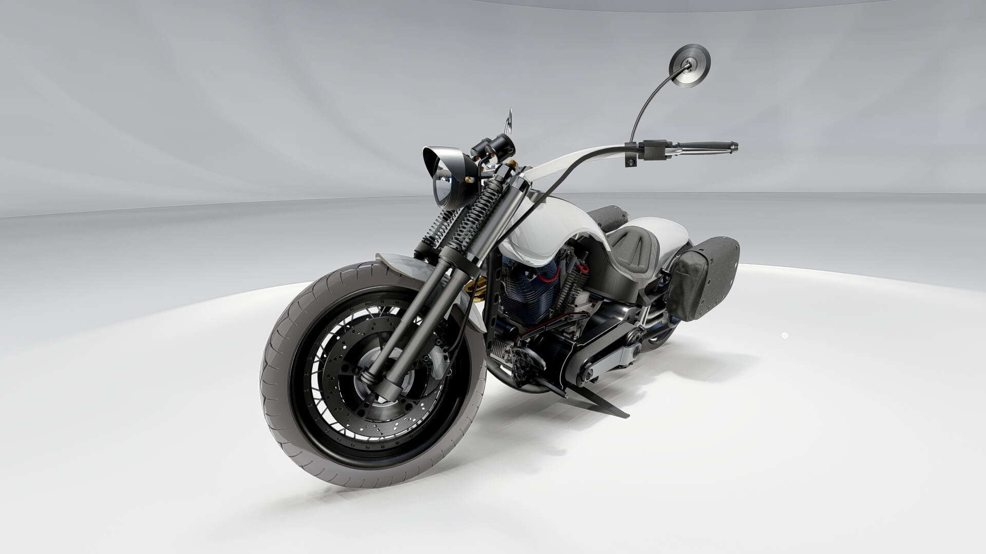 Custom Chopper Motorcycle - 3D Model by AlphaGroup