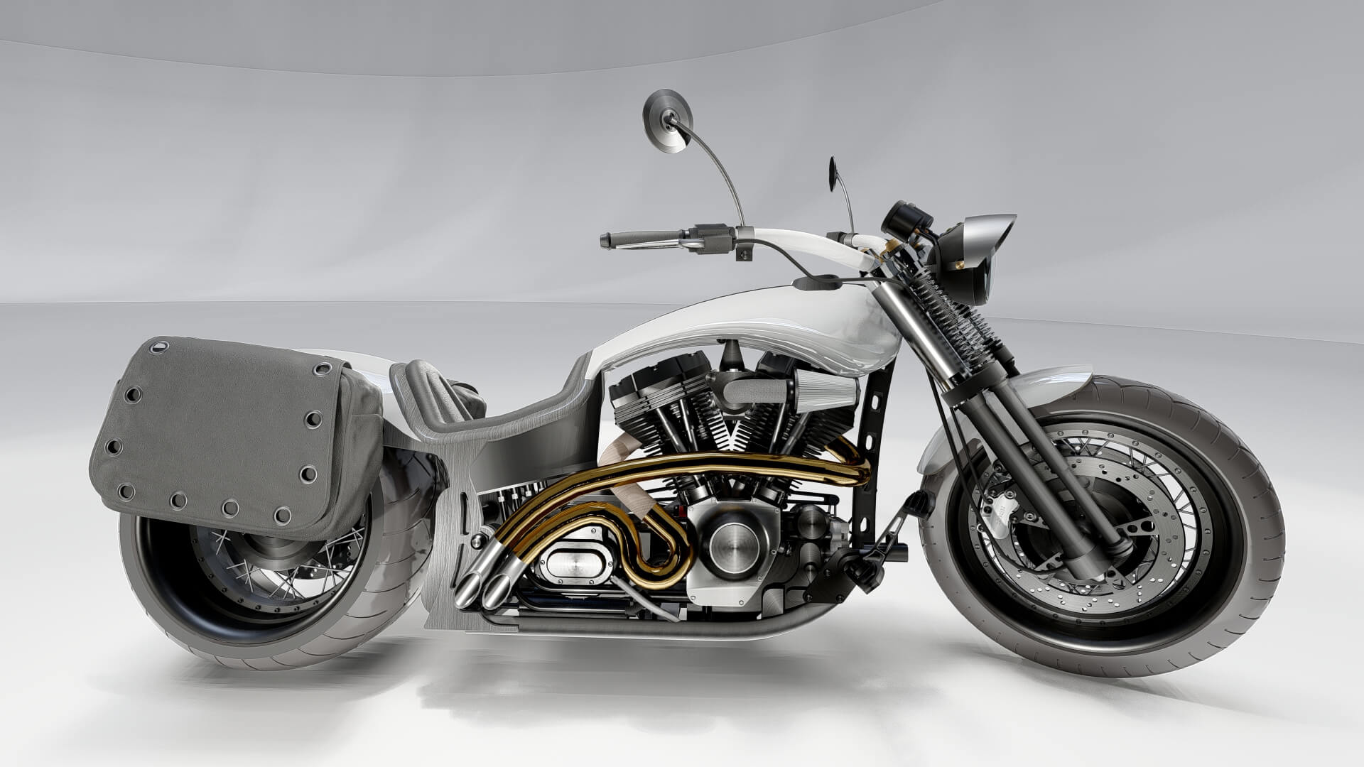 Custom Chopper Motorcycle - 3D Model by AlphaGroup