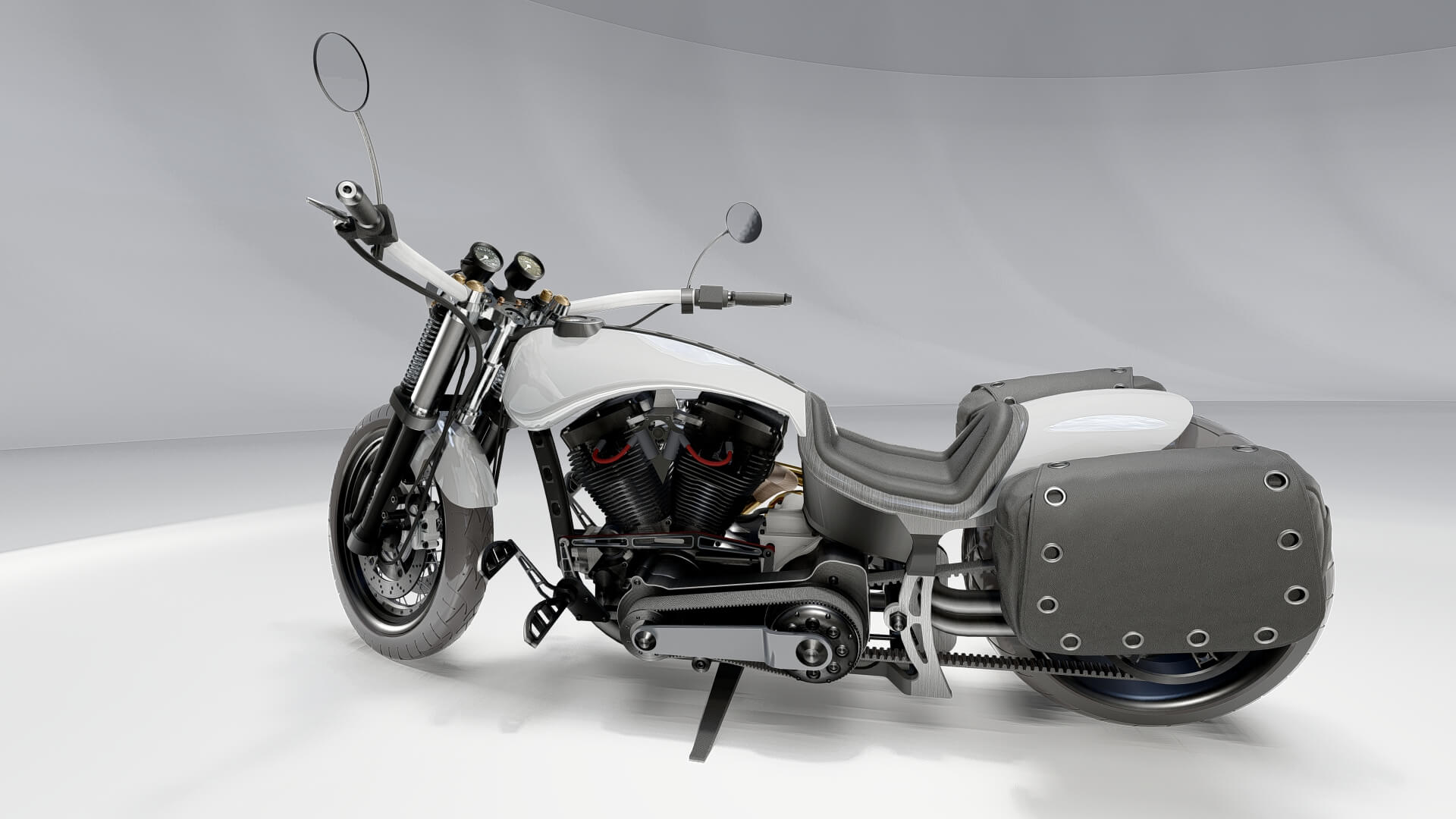 Custom Chopper Motorcycle - 3D Model by AlphaGroup