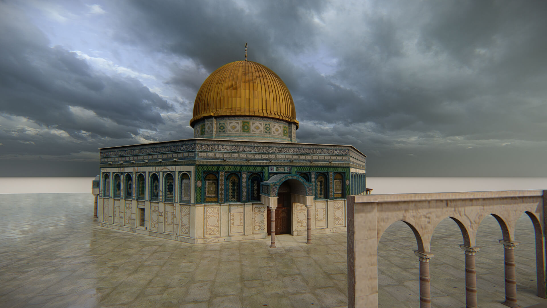 Dome of The Rock Mosque - 3D Model by AlphaGroup