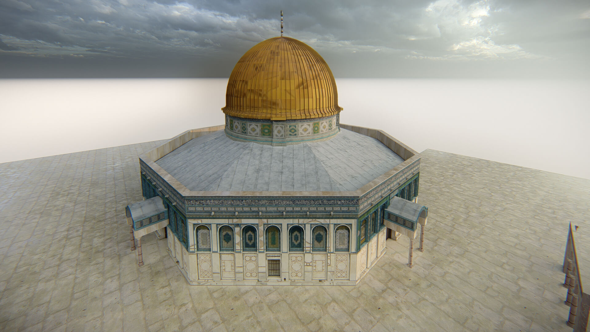 Dome of The Rock Mosque - 3D Model by AlphaGroup
