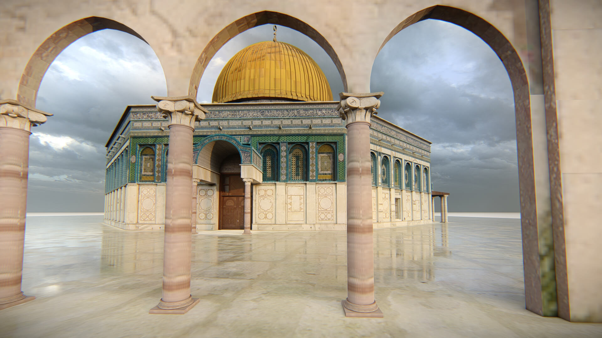 Dome of The Rock Mosque - 3D Model by AlphaGroup