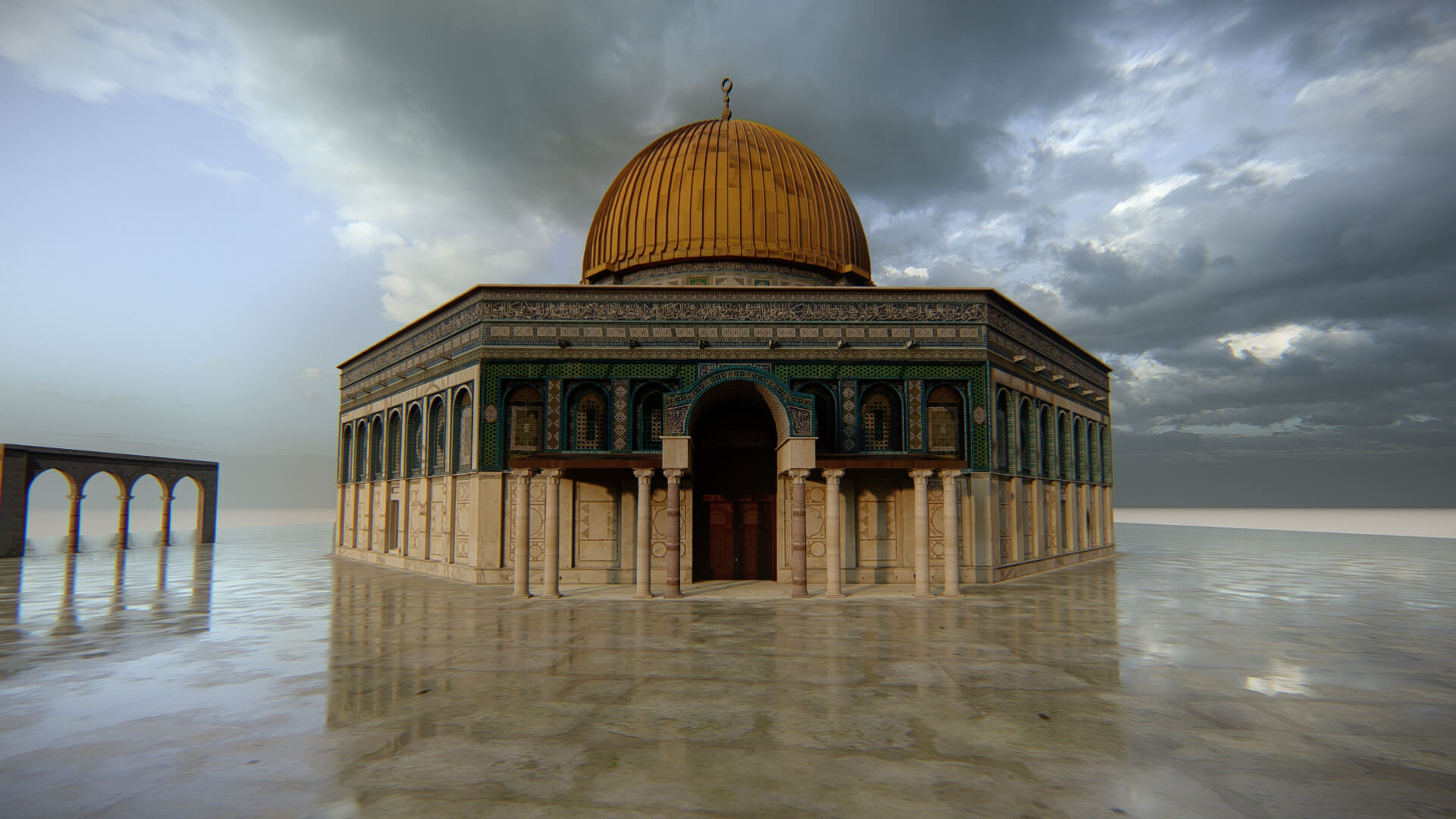 Dome of The Rock Mosque - 3D Model by AlphaGroup