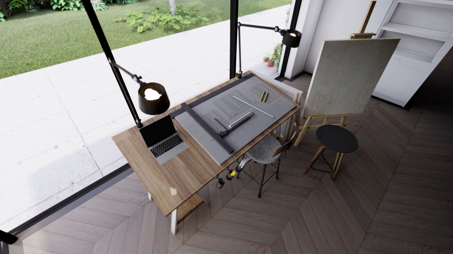 Drafting Table Pro Set - 3D Model by AlphaGroup