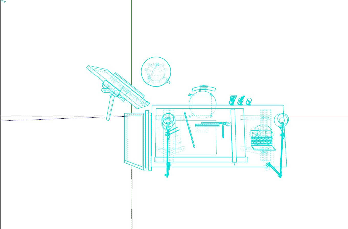 Drafting Table Pro Set - 3D Model by AlphaGroup