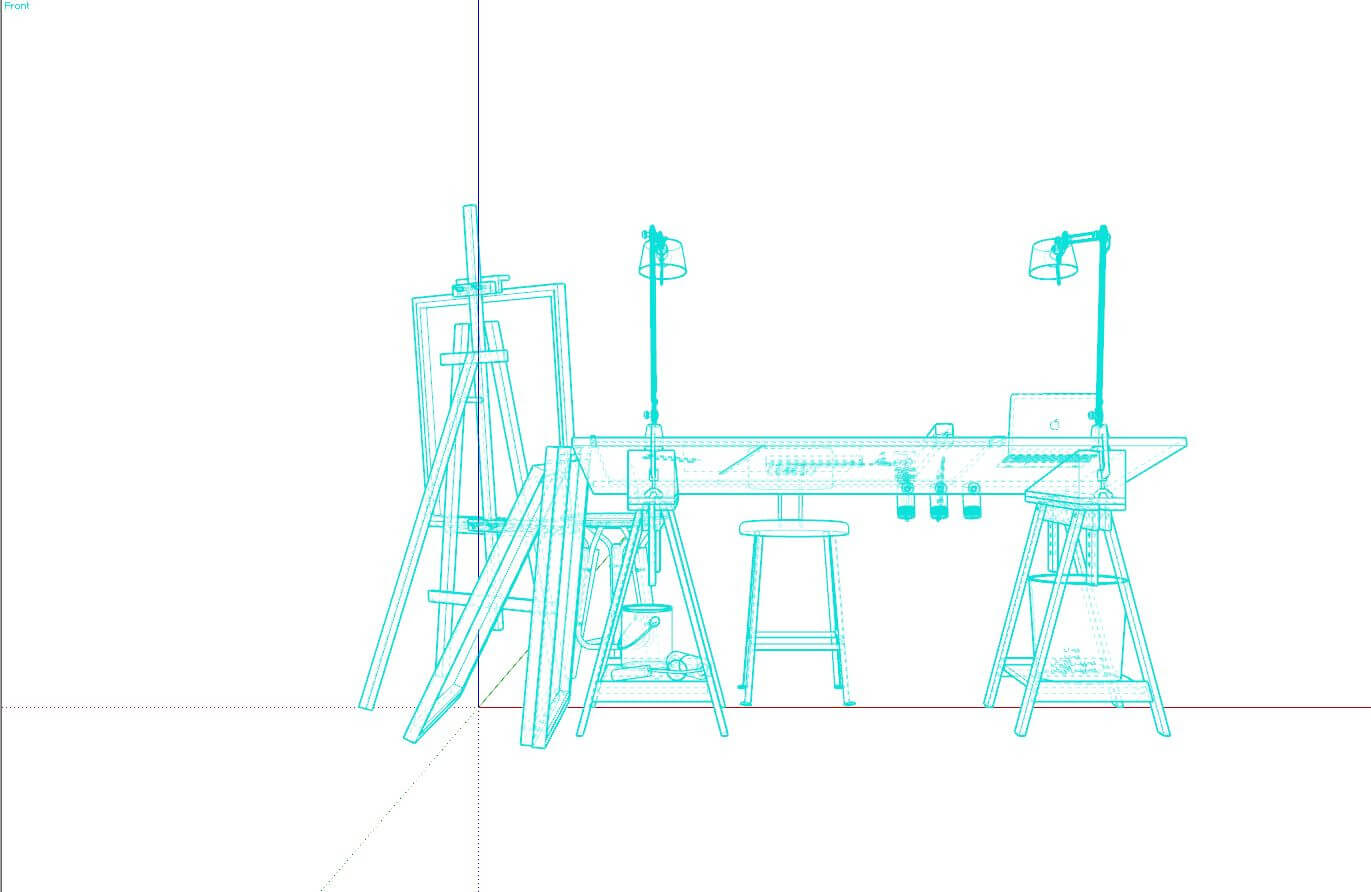 Drafting Table Pro Set - 3D Model by AlphaGroup