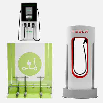 EV Car Charging Station Collection - 3D Model by AlphaGroup