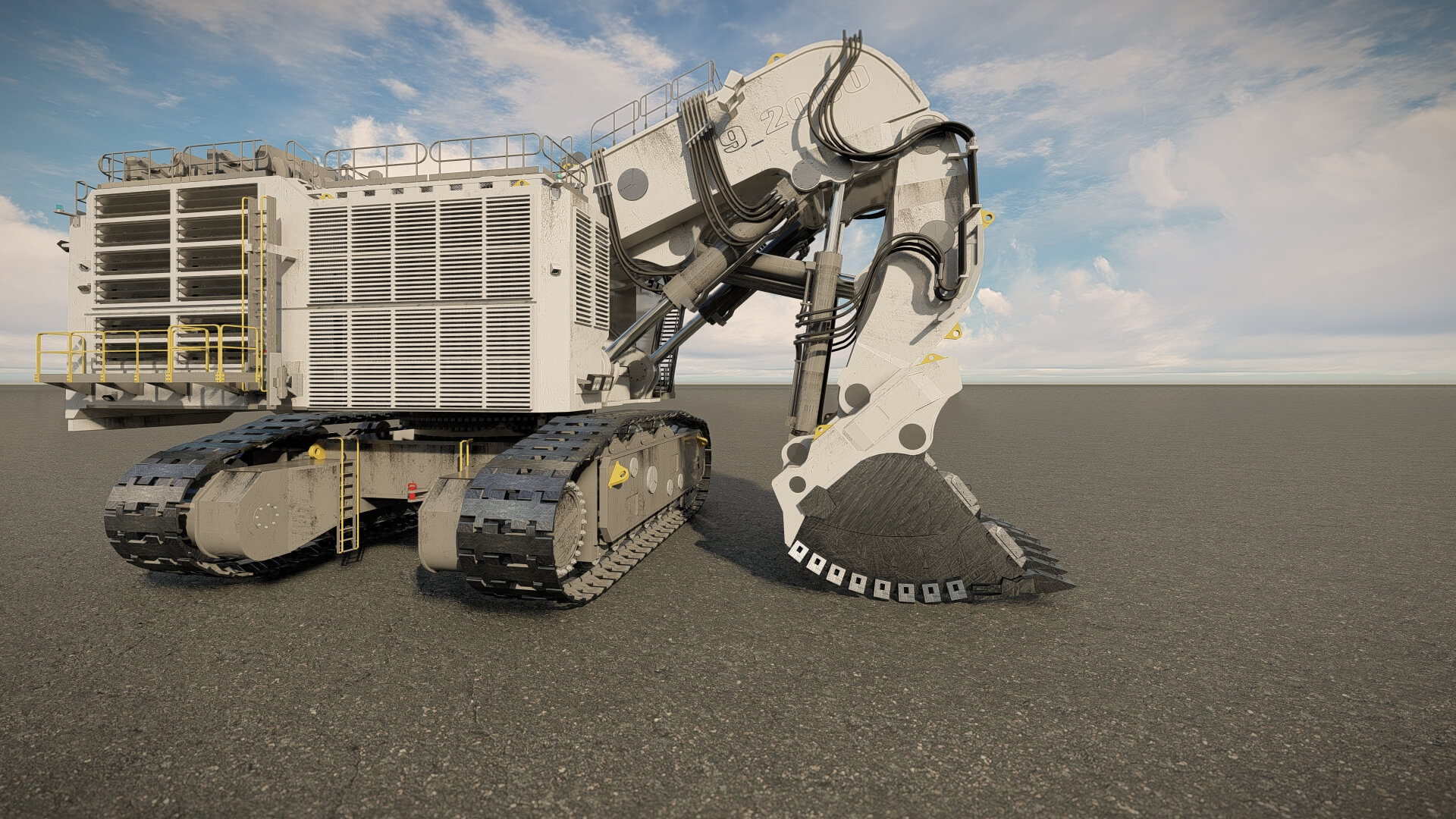 Mining Excavator Proto Liebherr R9 2000 - 3D Model by AlphaGroup