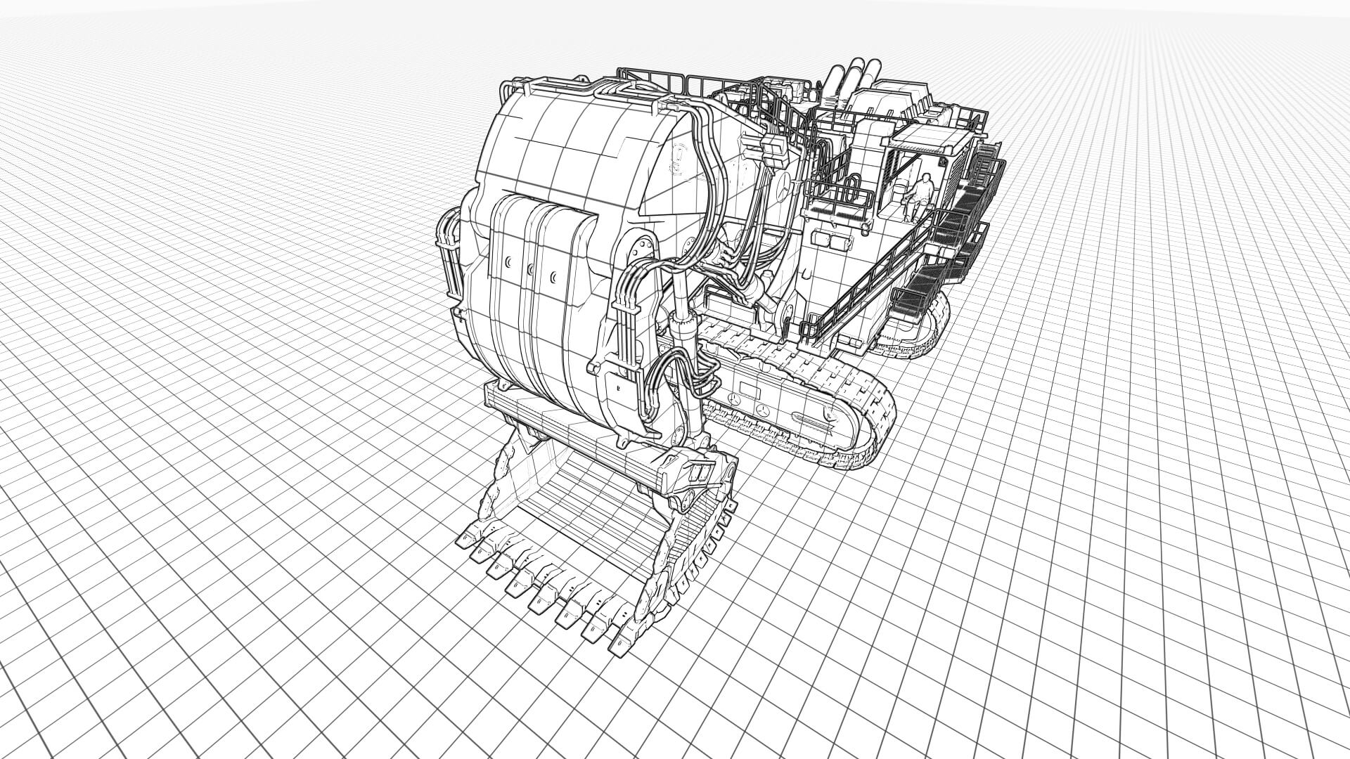Mining Excavator Proto Liebherr R9 2000 - 3D Model by AlphaGroup