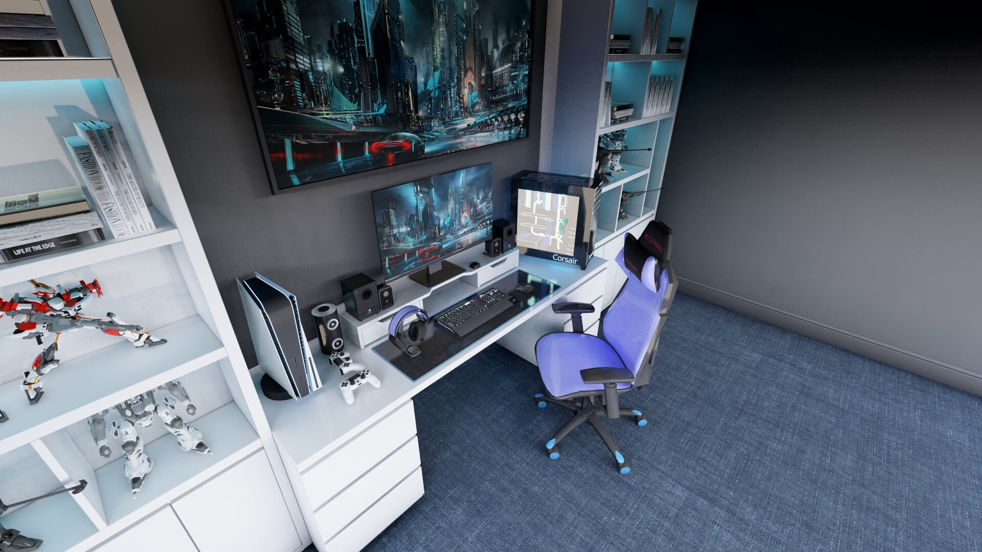 Gaming Computer Desk - 3D Model by AlphaGroup