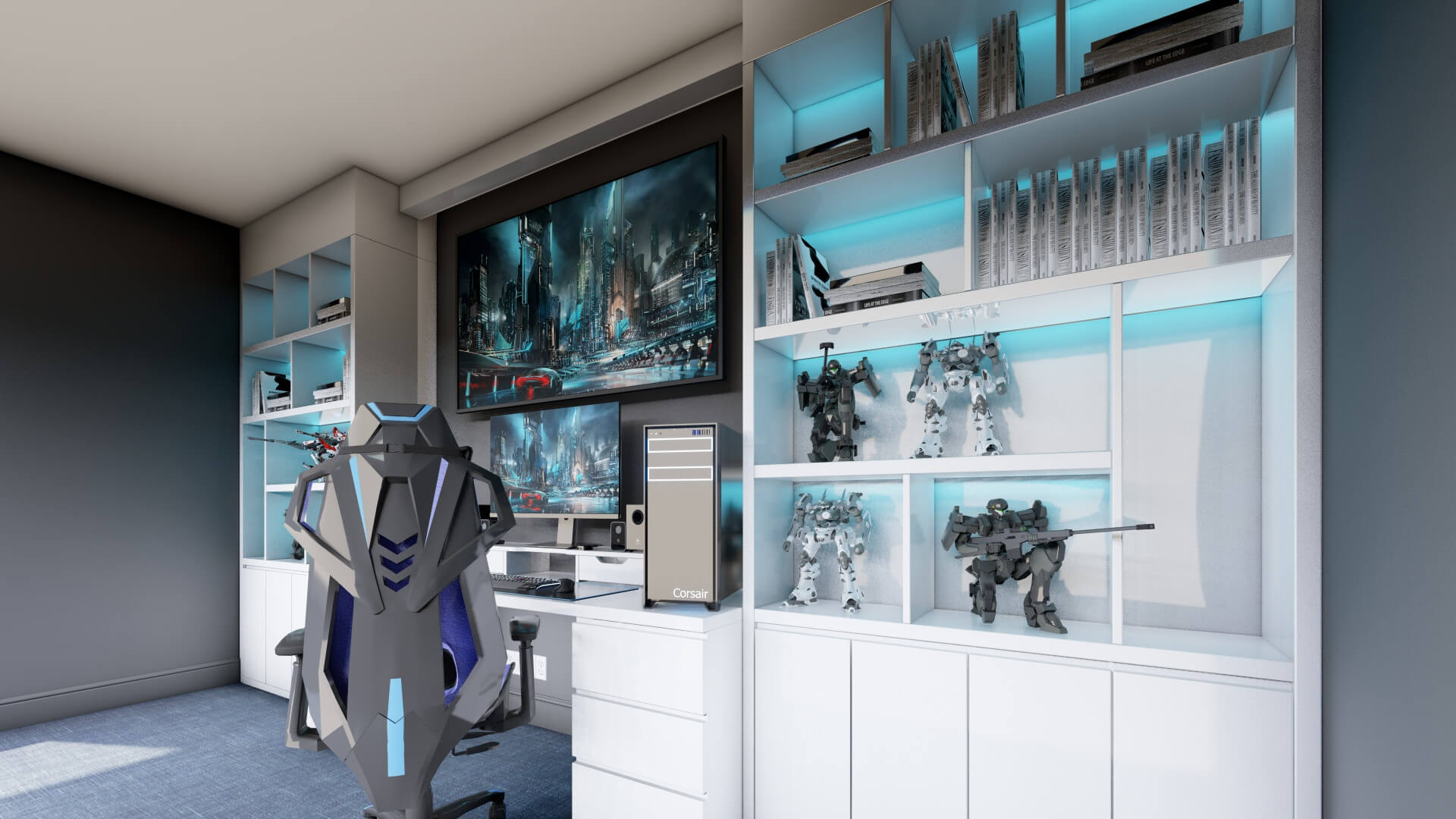 Gaming Computer Desk - 3D Model by AlphaGroup