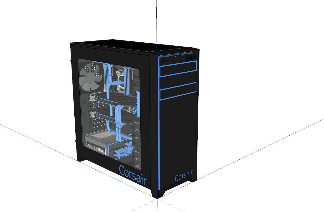 Corsair Desktop PC - 3D Model by AlphaGroup