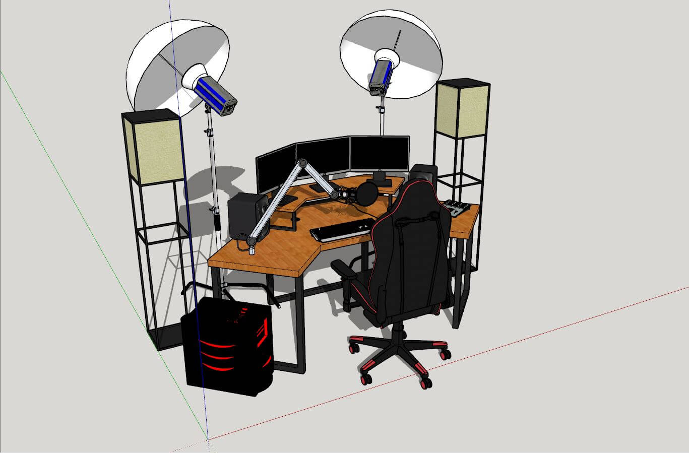 Influencer Desk Setup - 3D Model by AlphaGroup