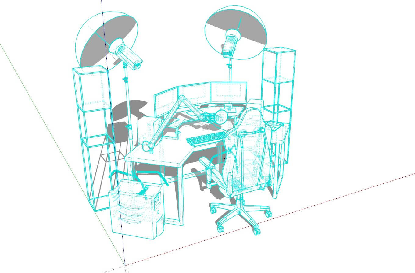 Influencer Desk Setup - 3D Model by AlphaGroup