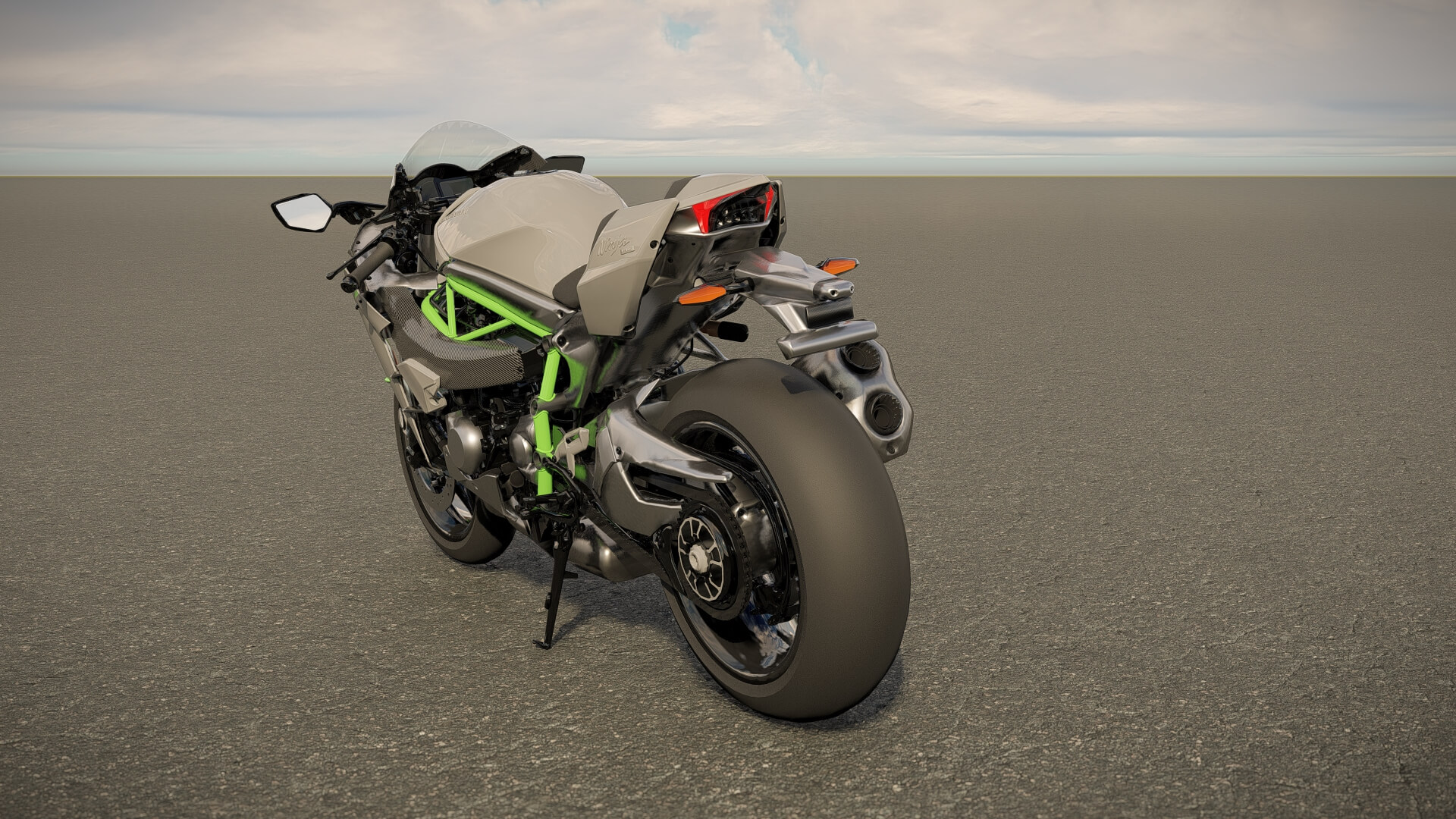 Kawasaki Ninja H2R Supercharged 2020 - 3D Model by AlphaGroup