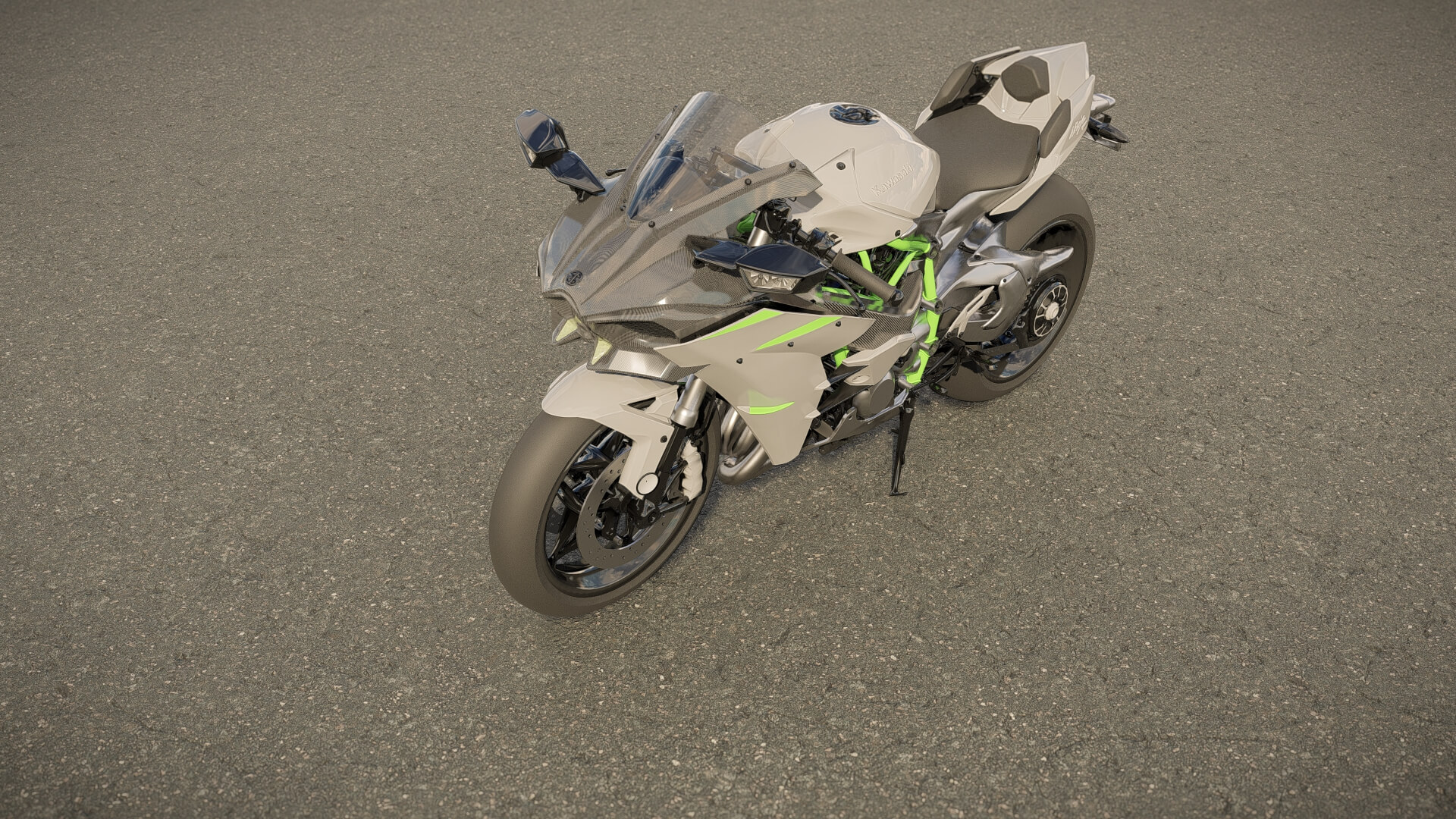 Kawasaki Ninja H2R Supercharged 2020 - 3D Model by AlphaGroup