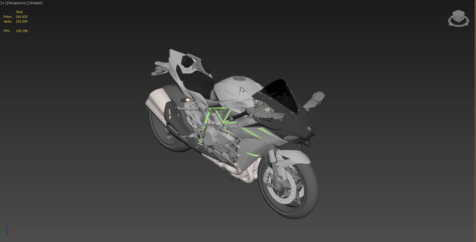 Kawasaki Ninja H2R Supercharged 2020 - 3D Model by AlphaGroup