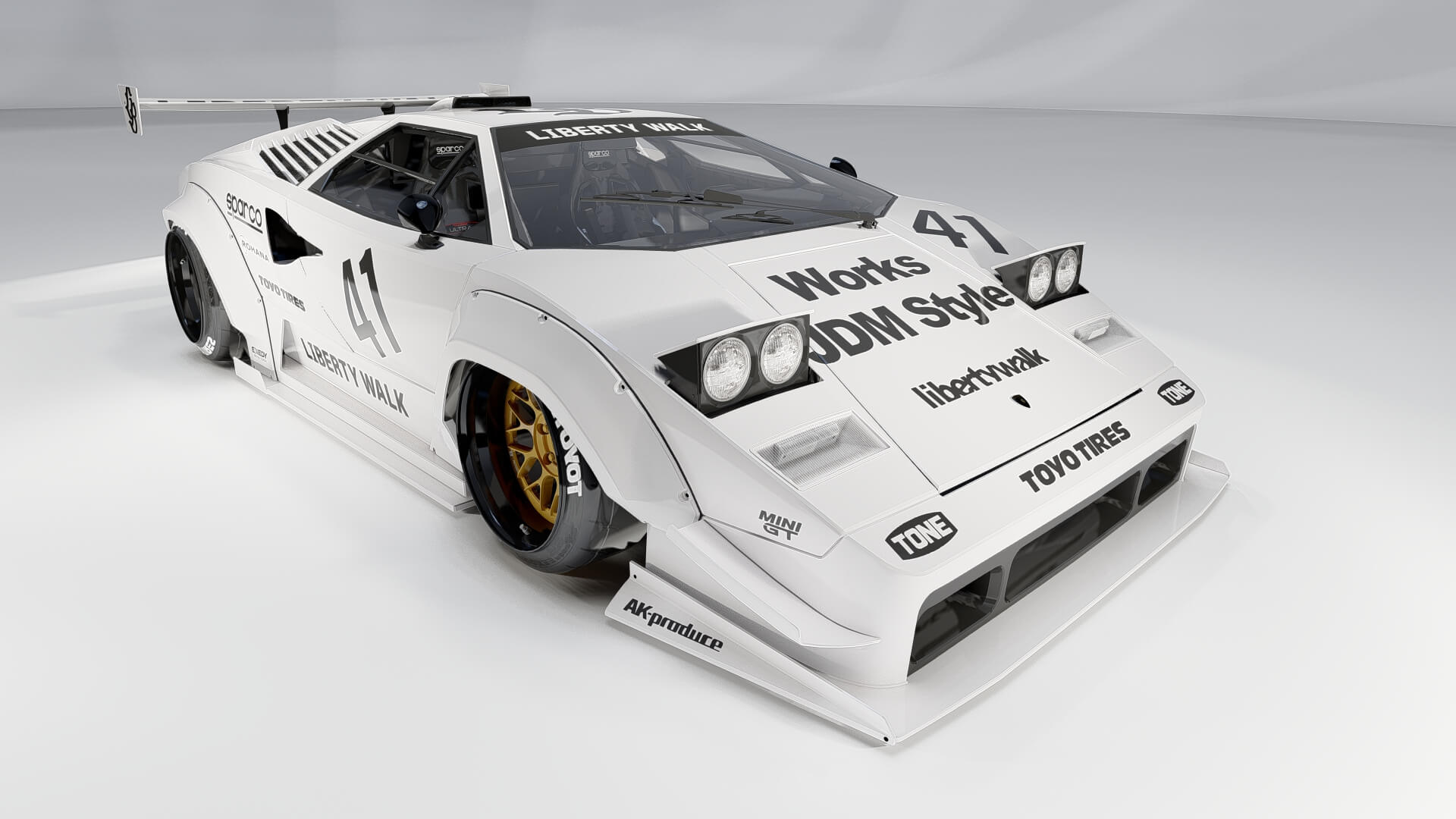 Lamborghini Countach Liberty Walk 1988 - 3D Model by AlphaGroup