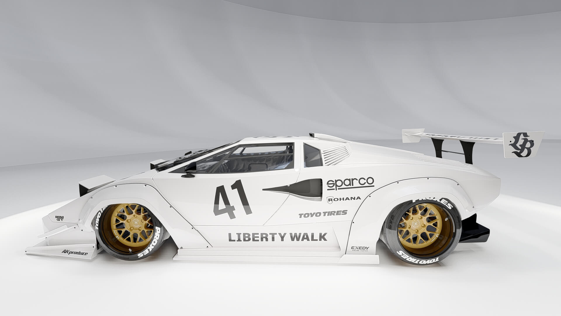 Lamborghini Countach Liberty Walk 1988 - 3D Model by AlphaGroup